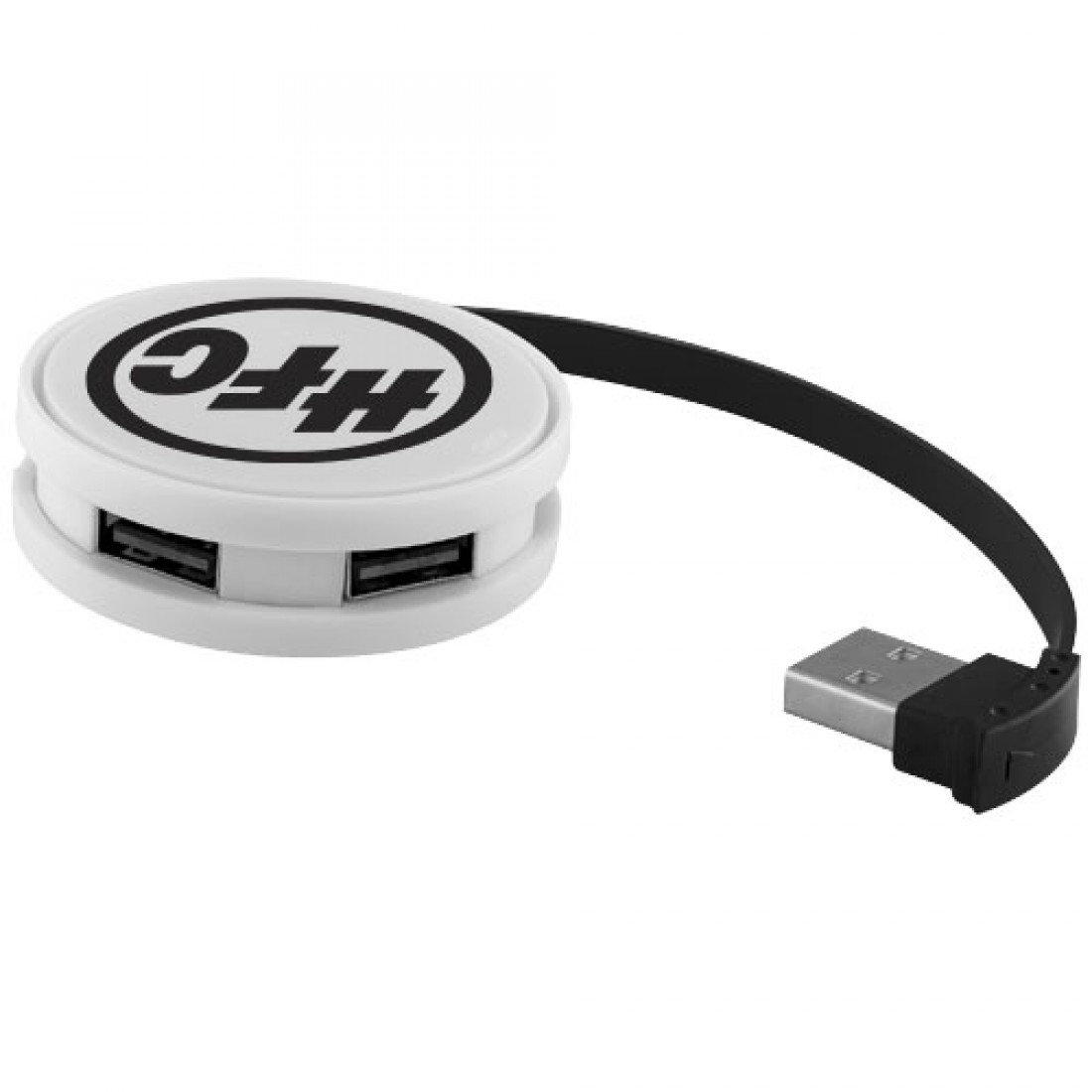 Round 4-port USB hub