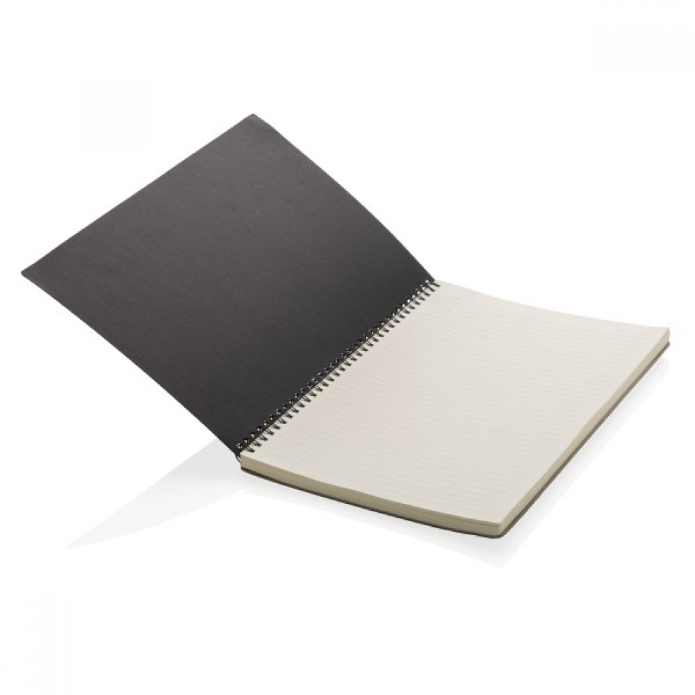 A4 Deluxe spiral ring notebook, black